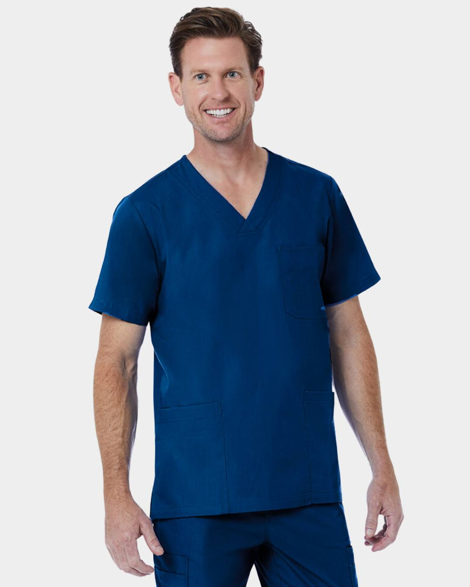 Red Panda Men's 3-Pocket V-Neck Scrub Top - 3XL - Navy - 5206 – Hunter ...